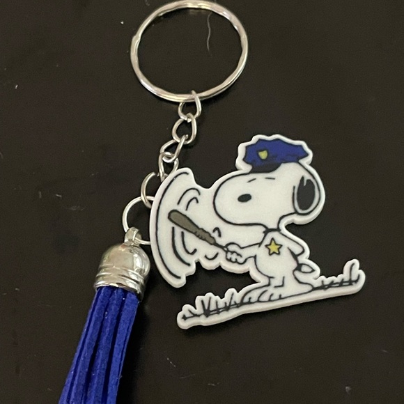 Accessories | Snoopy Police Keychain With Blue Tassel | Poshmark